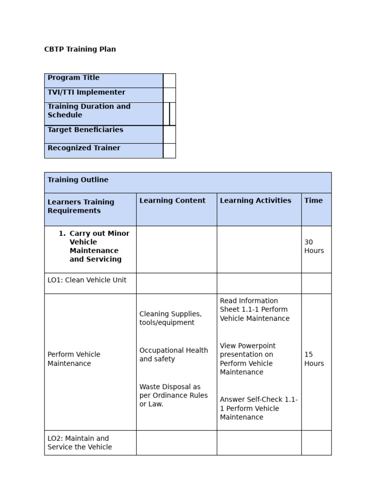 Vehicle Maintenance and Driving Training Plan | PDF | Traffic | Emergency