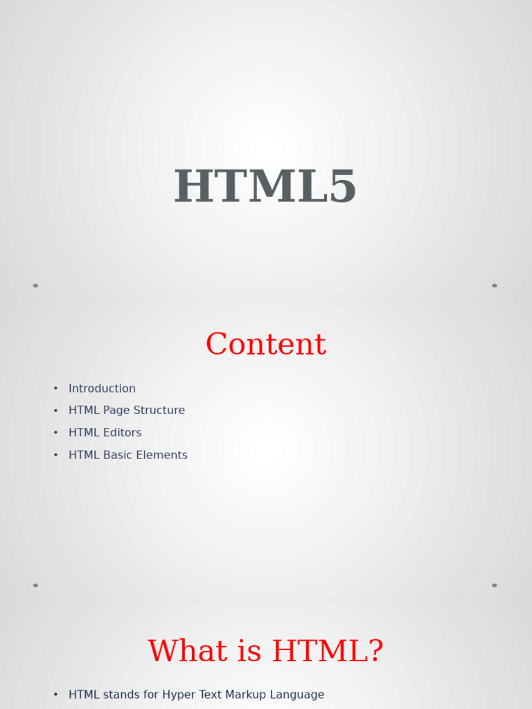 Lect 5 HTML5 Part 1 | PDF | Html | Html Element