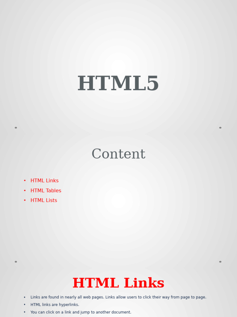 Lect 6 HTML5 Part 2 | PDF | Hyperlink | Html Element