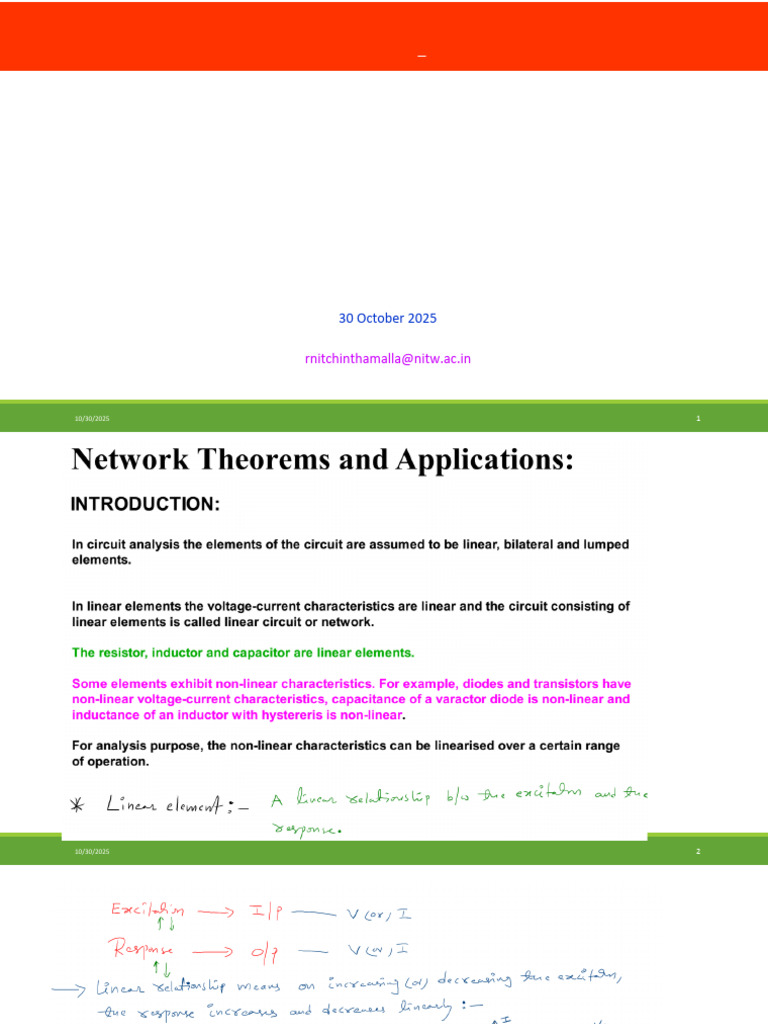 Network Theorems | PDF | Electrical Components | Manufactured Goods