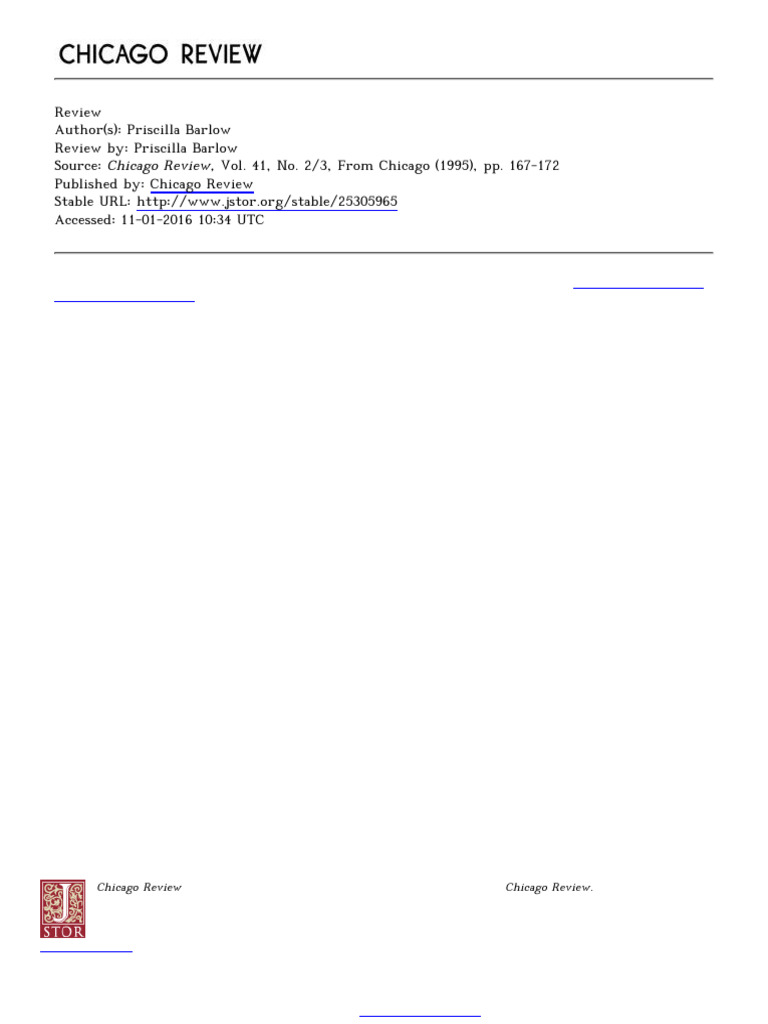 Chicago Review Chicago Review.: Is Collaborating With JSTOR To Digitize ...