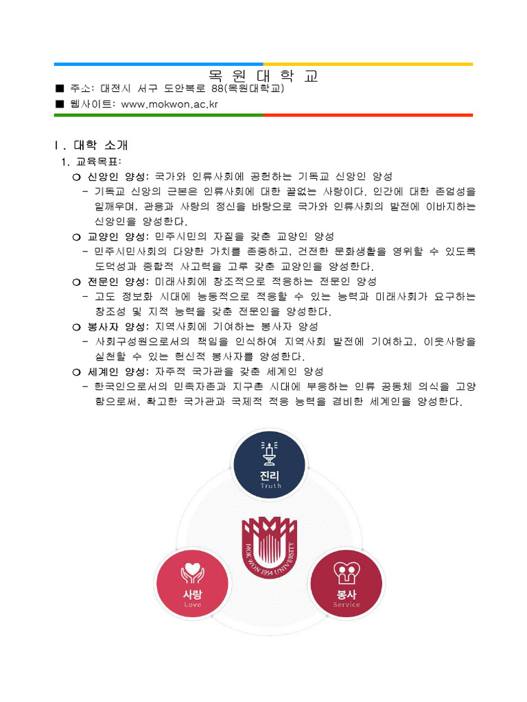 2026 GKS-U Overview of University (Mokwon Univ.) | PDF