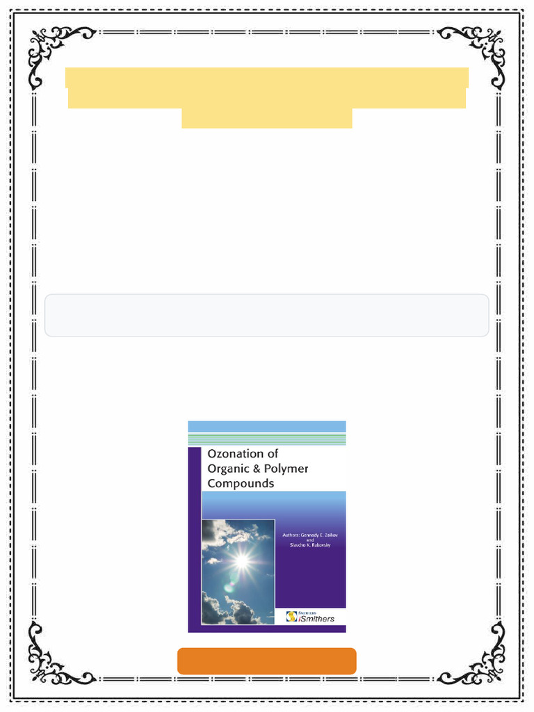 Ozonation of Organic and Polymer Compounds 1st Edition Zaikov Ebook ...