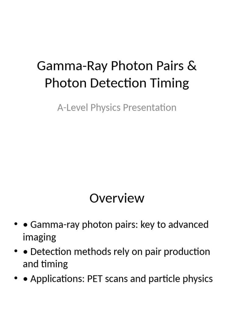 Gamma-Ray Photon Pairs in Imaging | PDF