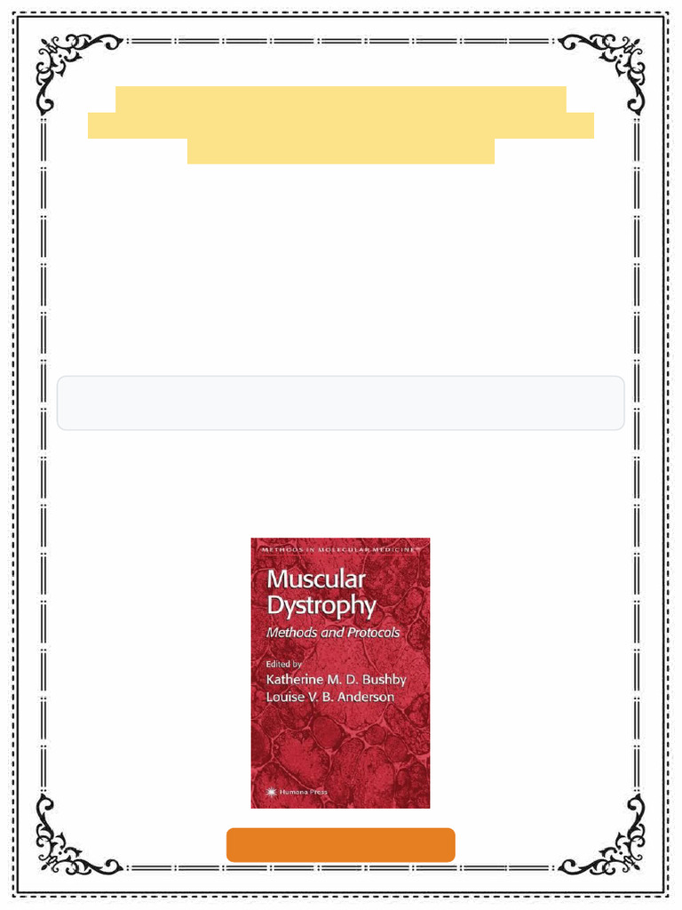 Muscular Dystrophy Methods and Protocols 1st Edition Katherine M.D ...