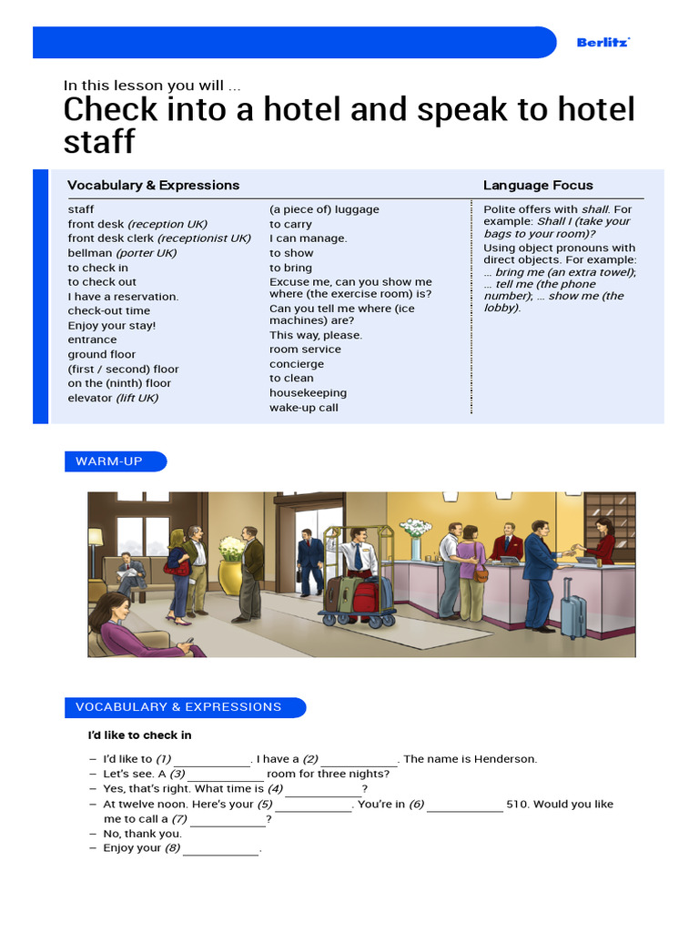Hotel Check-In and Staff Interaction Guide | PDF