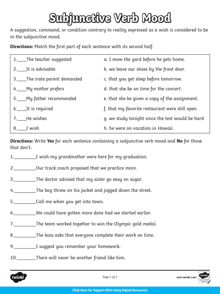 Digital Subjunctive Verb Mood | PDF