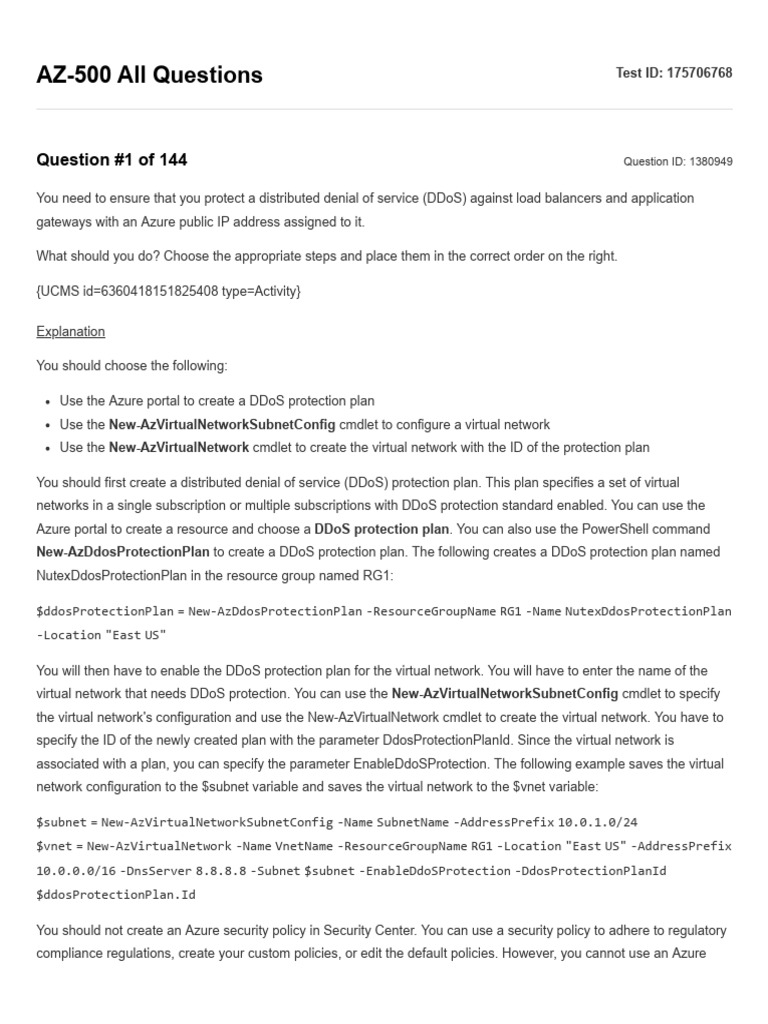 Az 500 Exam Simulation All Questions 1 | PDF | Microsoft Azure | Databases