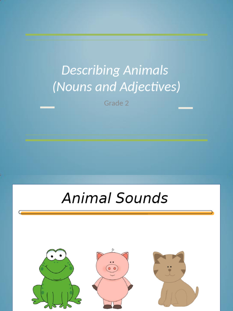 Describing Animals Complete Lesson G2 (1) | PDF | Adjective | Semantic ...