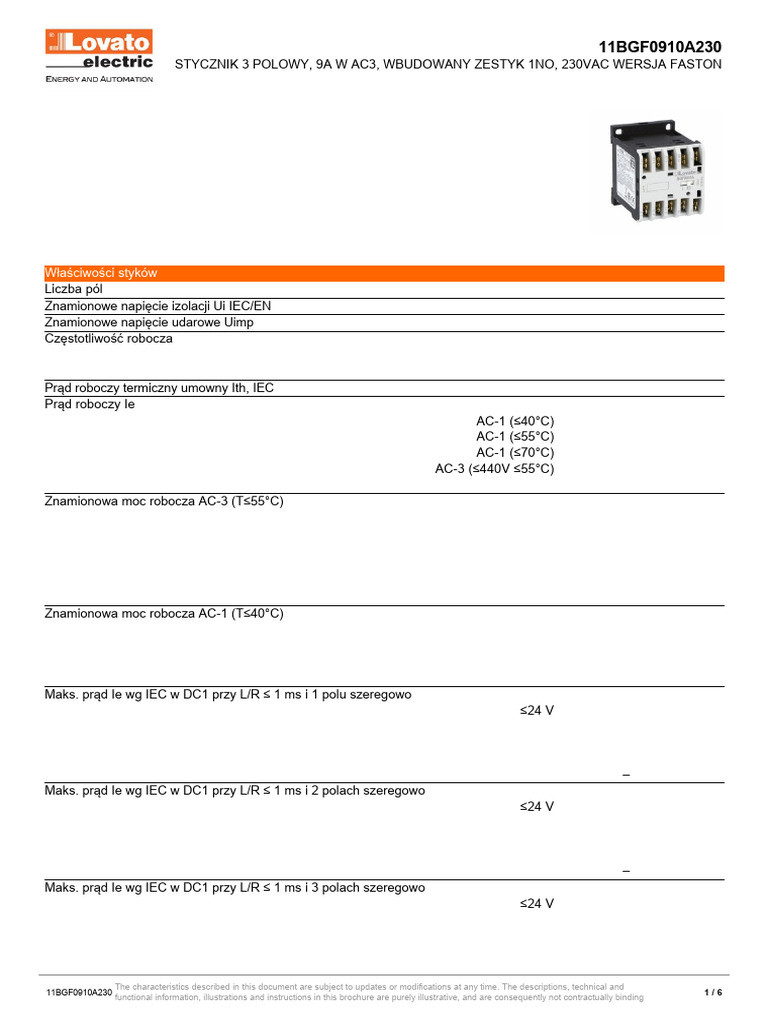 Power Contactor Resistive Load 20A 230VAC AC3 400V 9A 4kW Main Contacts ...