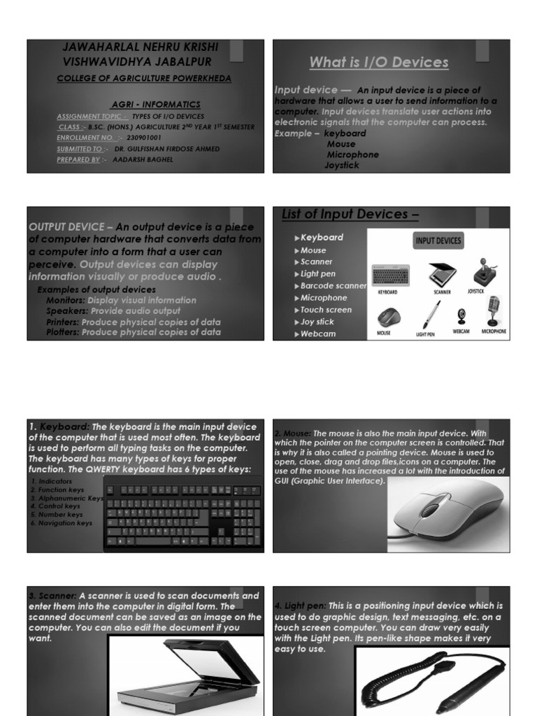 Types of I/O Devices Explained | PDF | Printer (Computing) | Computer ...