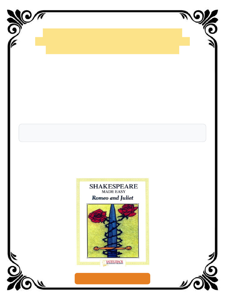 Romeo and Juliet Shakespeare Made Easy Study Guides William Shakespeare ...