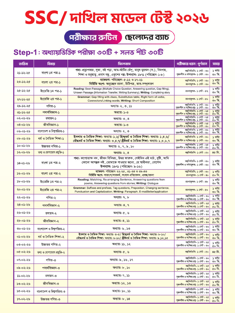 Udvash Routine 26 | PDF
