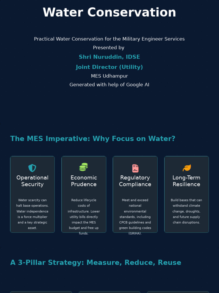 Military Water Conservation Strategies | PDF | Water Conservation ...
