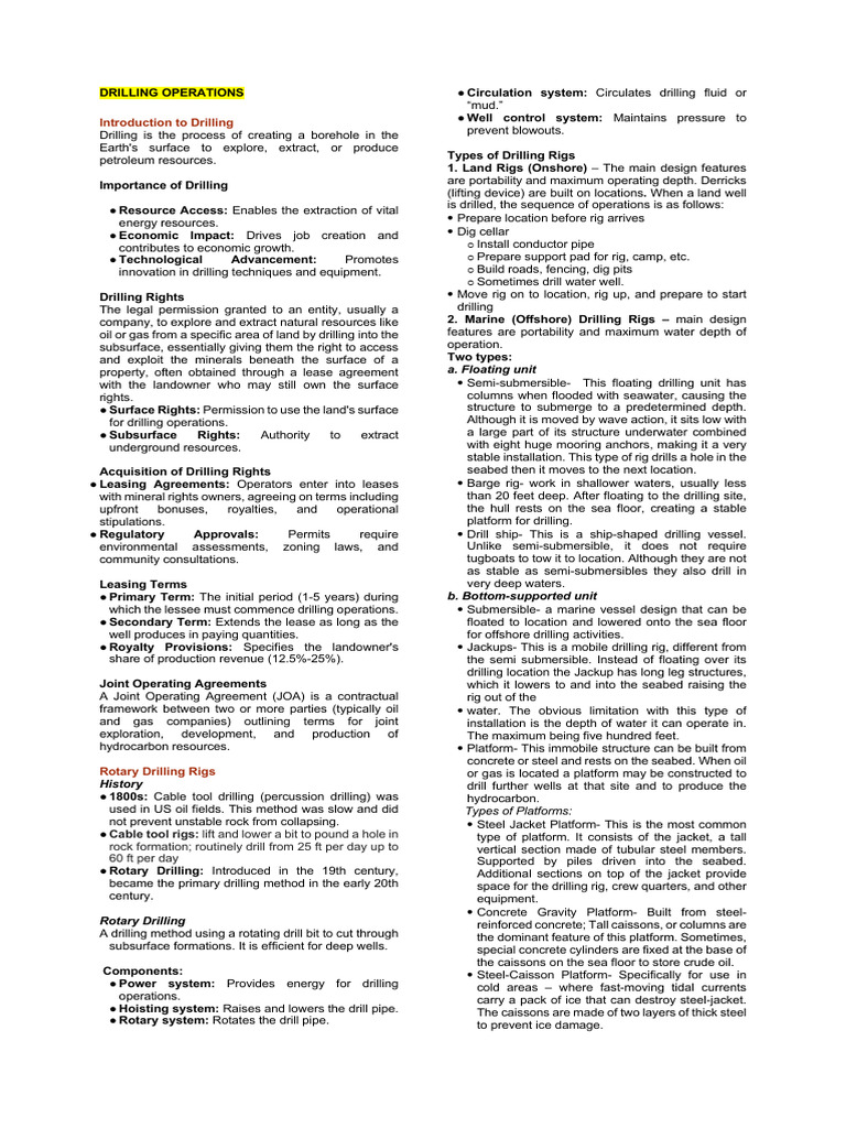 06 Drilling Operations | PDF | Oil Well | Drilling Rig