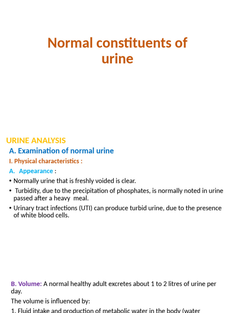 Normal Urine Analysis: Characteristics & Tests | PDF | Urine | Urinary ...