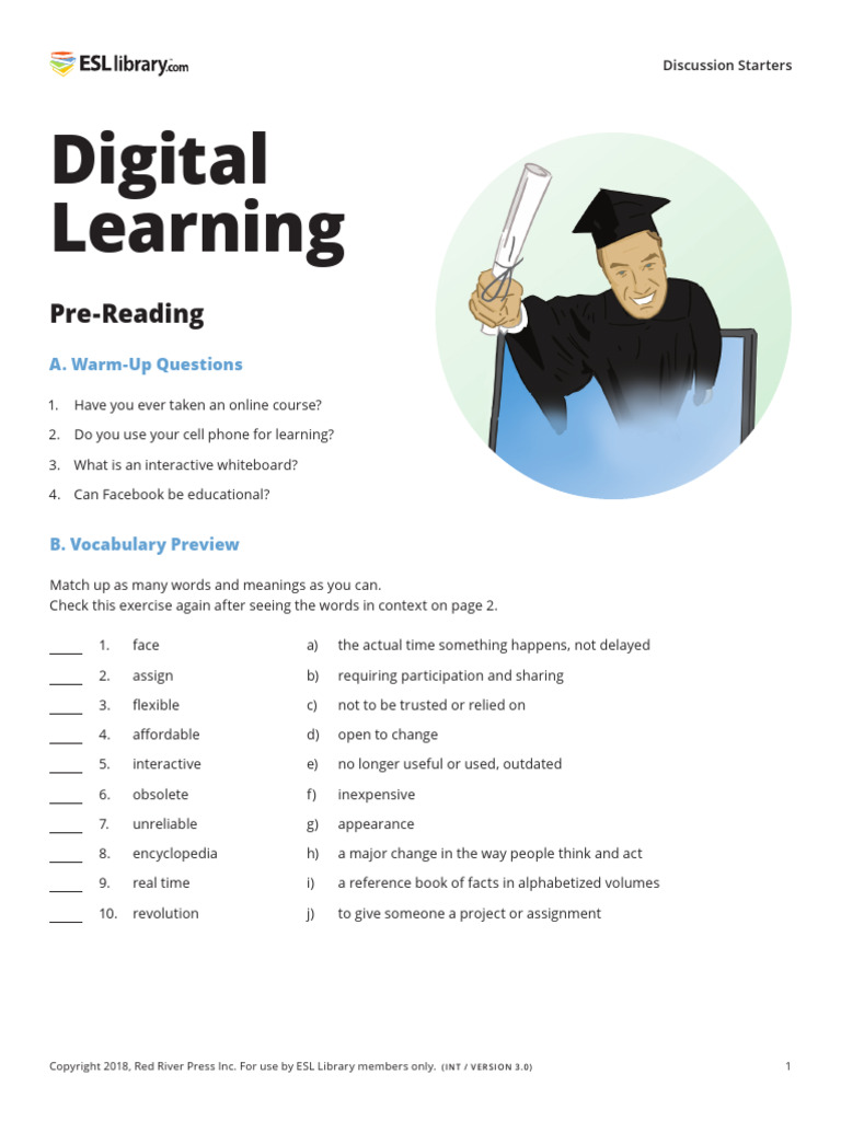 Digital Learning Discussion Starters | PDF | Educational Technology