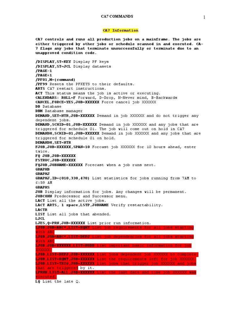 CA7 Information | PDF | System Software | Areas Of Computer Science