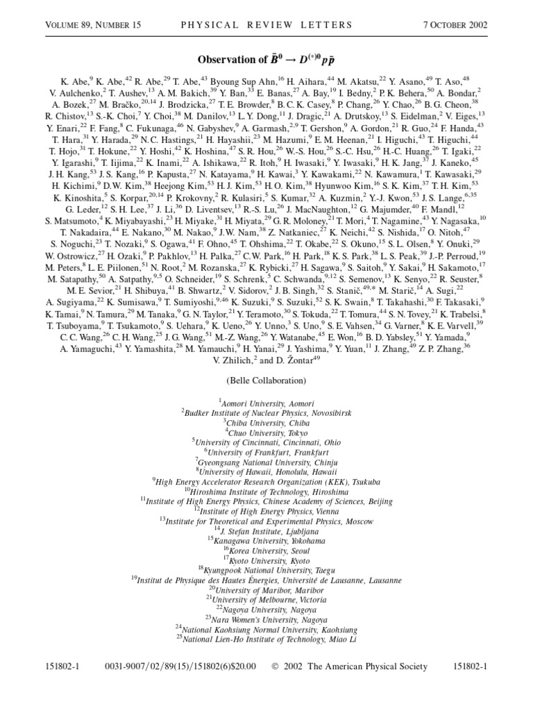B Meson Decay Modes Observed at KEKB | PDF | Quantum Field Theory ...