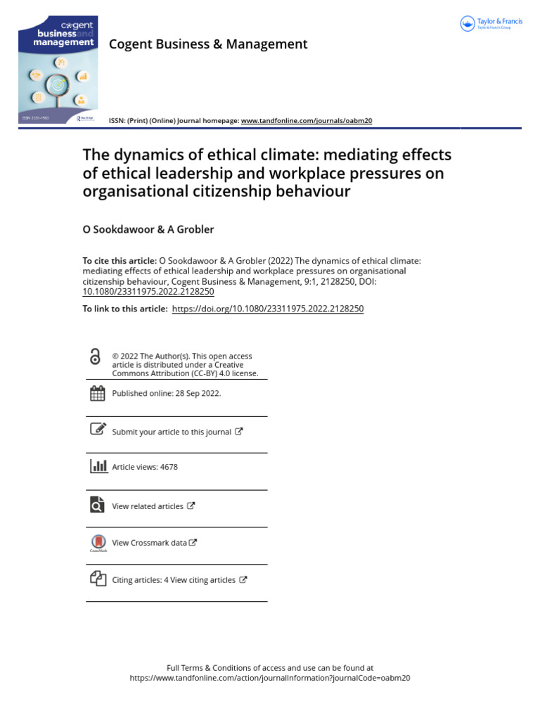 Ethical Climate and Leadership Impact | PDF | Survey Methodology ...