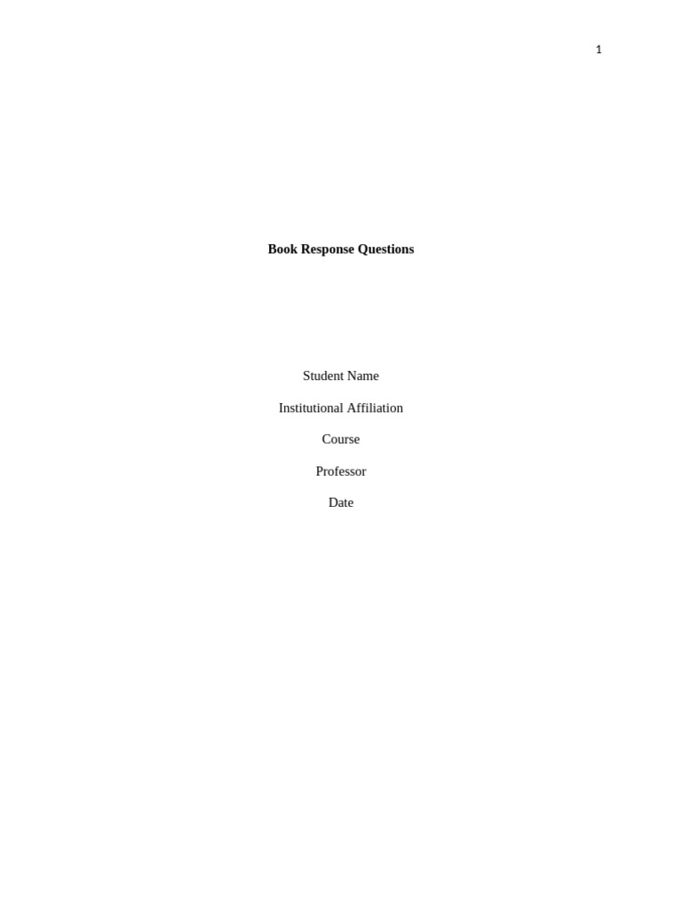 Book Response Questions.edited | PDF | George W. Bush | American Government