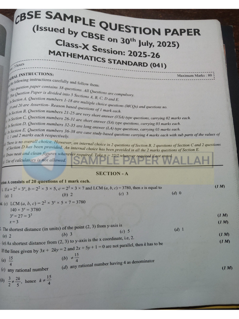 Previous Year Sample Paper + Solved Paper | PDF