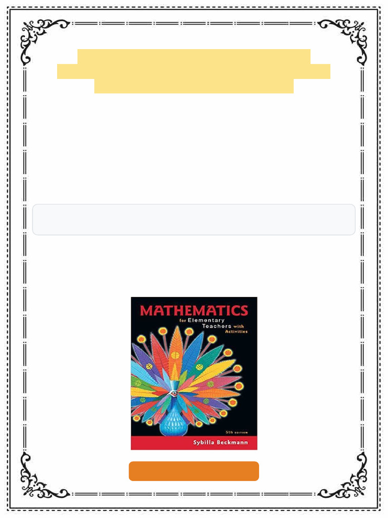 Mathematics for Elementary Teachers with Activities 5th Edition (eBook ...