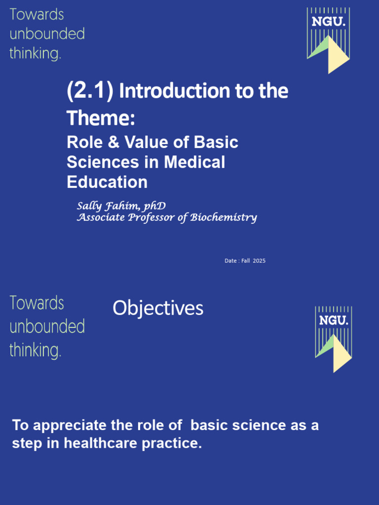 IM (2.1) Intro. To Theme Role of Basic Sciences - Introduction-Dr Sally ...