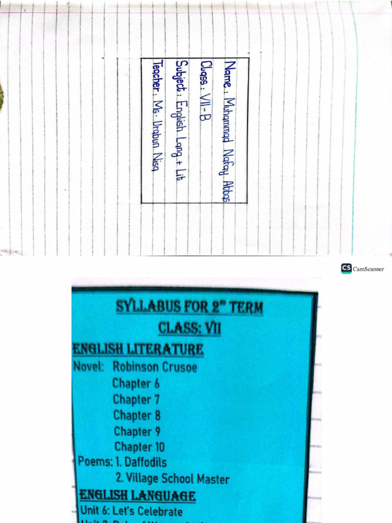 English Notebook Work 7474748488484848484 | PDF