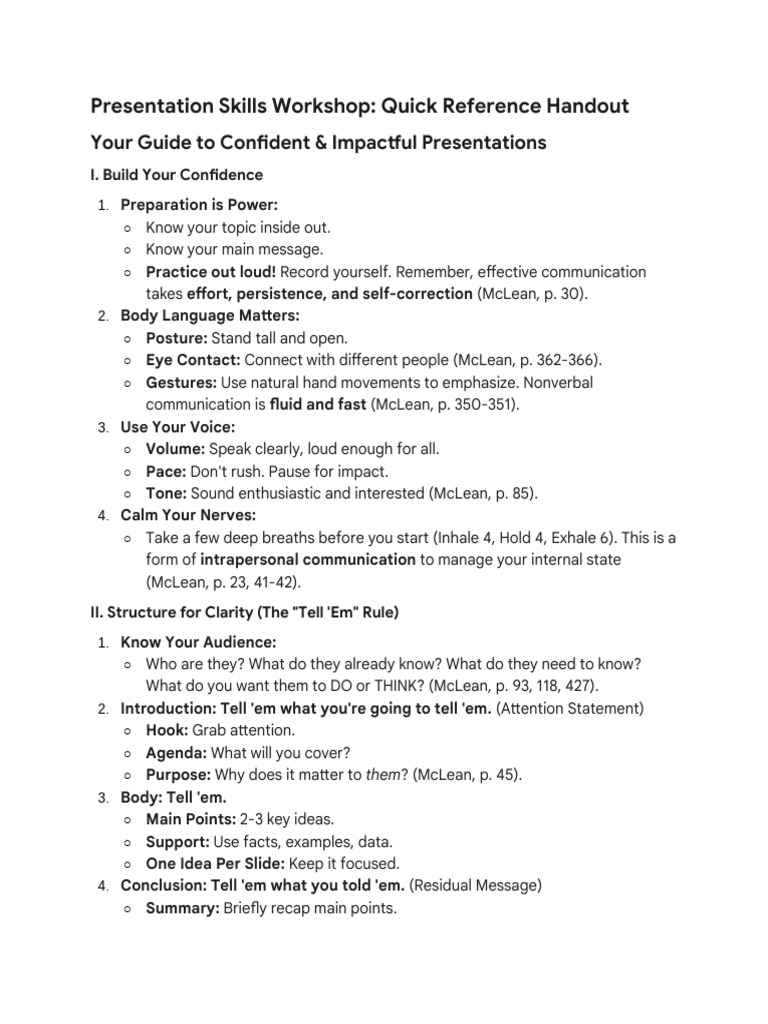 Mastering Presentation Skills Guide | PDF | Communication | Body Language