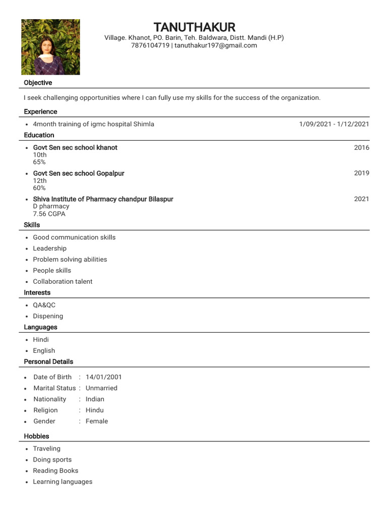 Intelligent CV Document | PDF