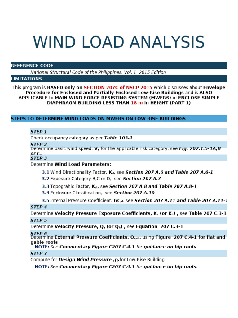 Wind Load Analysis for Low-Rise Buildings | PDF