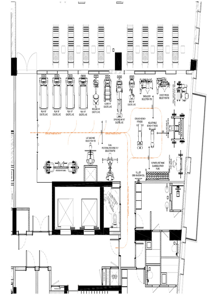 GYM Proposed Layout - With 4 Nos Treadmills | PDF