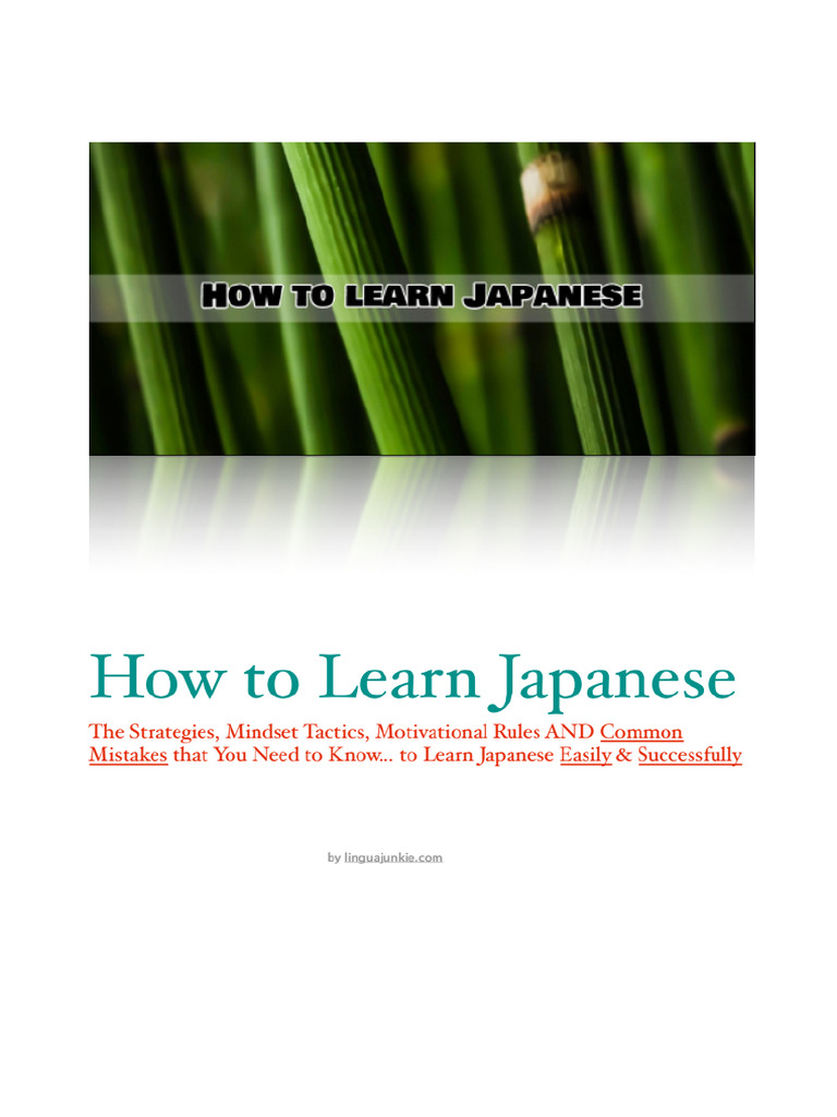 How To Learn Japanese | PDF