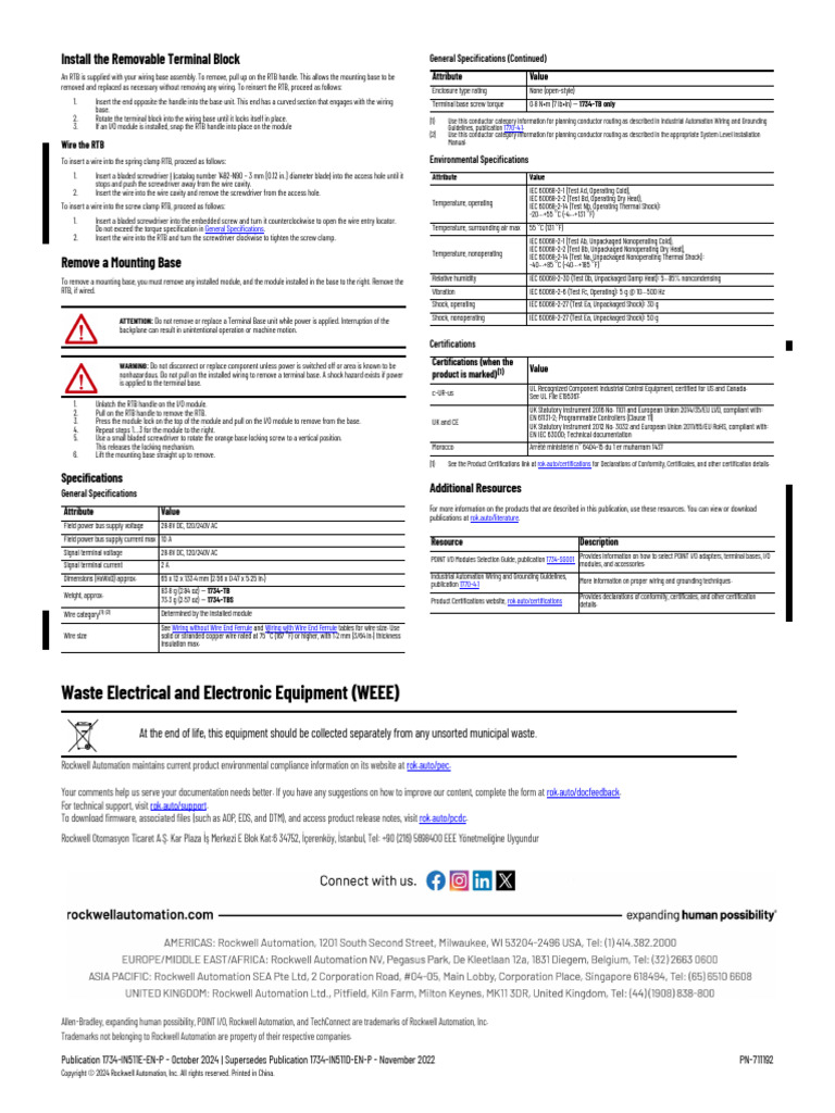 1734-TB Torque Data Sheet | PDF | Electrical Wiring | Screw