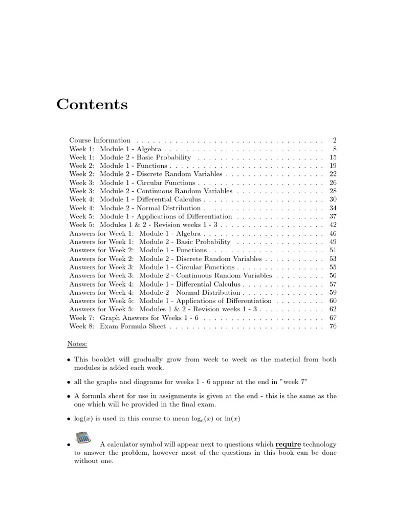 Extra Problem Booklet | PDF | Function (Mathematics) | Probability ...