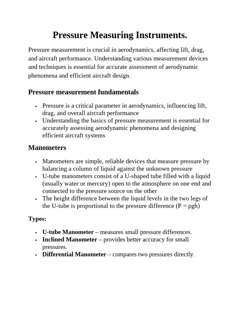 Pressure and Temperature Measurement Tools | PDF | Thermometer ...