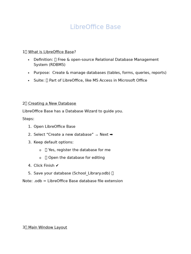 Starting With LibreOfice Base | PDF | Databases | Relational Database