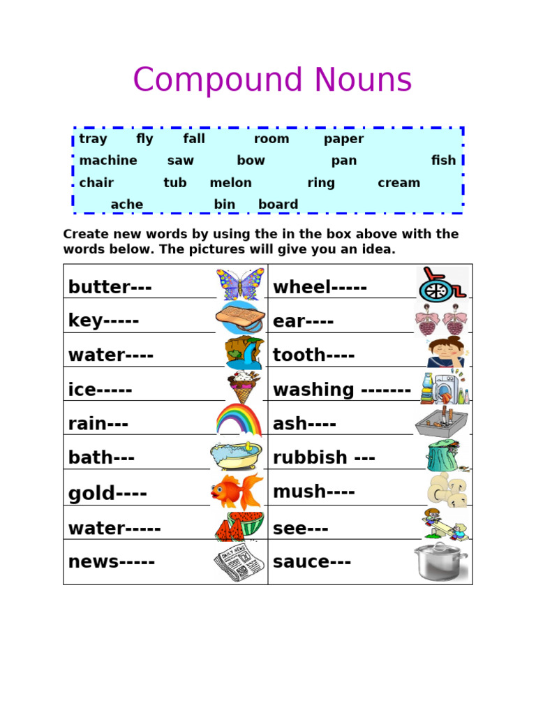 Compound Nouns Reading Comprehension Exercises 105039 | PDF