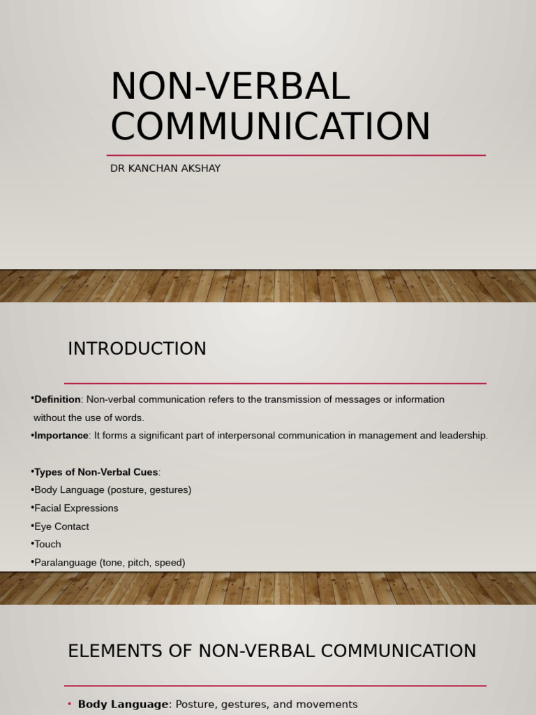 Non Verbal Communication | PDF | Nonverbal Communication | Body Language