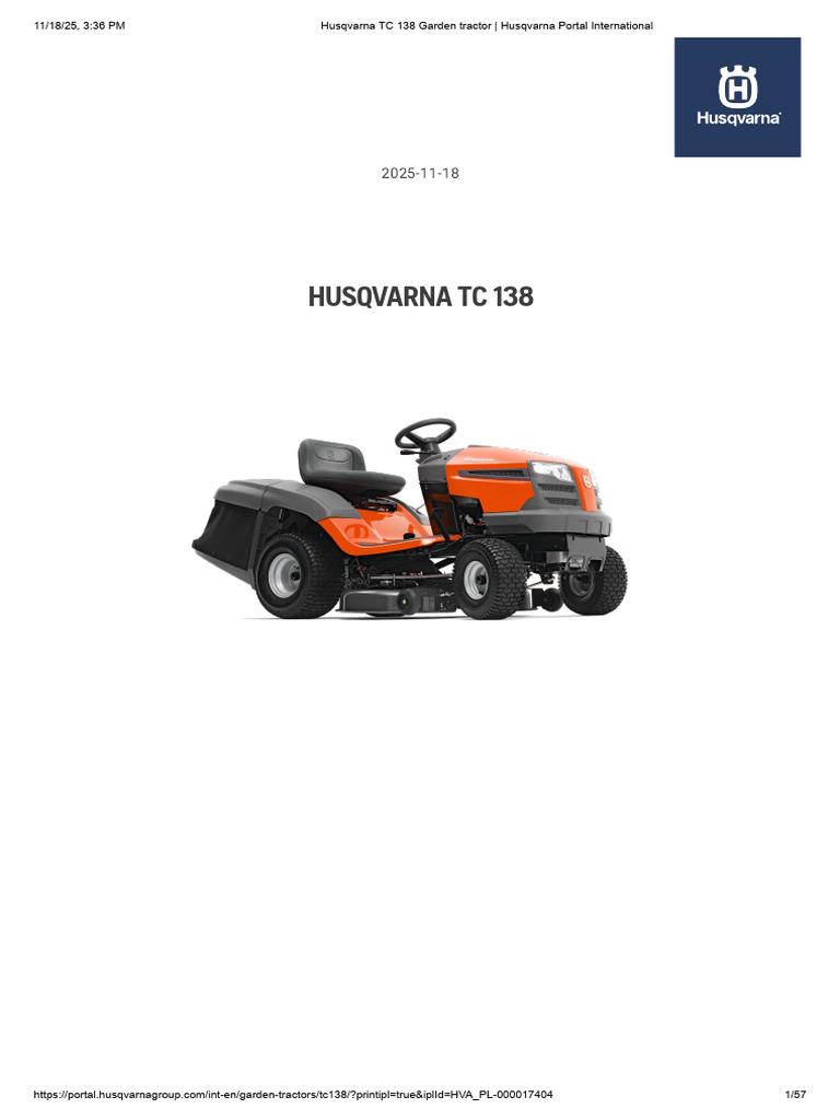 Husqvarna Tc 138 Zubehor