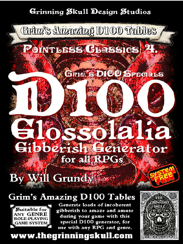 Grim's D100 Gibberish Generator | PDF | Linguistics