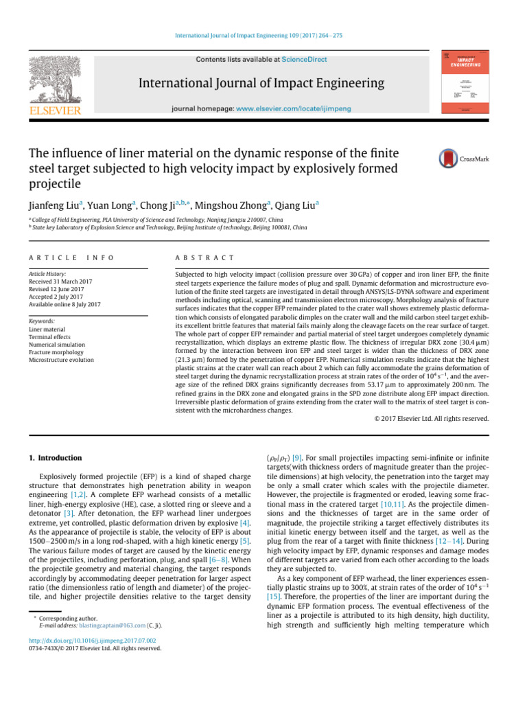Liner Material of EFP 2017 | PDF | Fracture | Plasticity (Physics)
