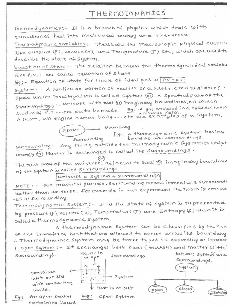Thermodynamics Notes | PDF