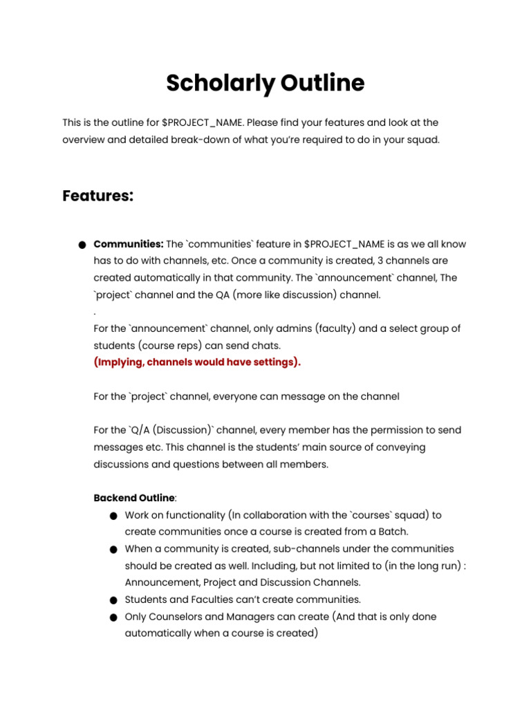 Community Outline | PDF