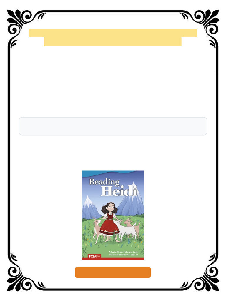 Reading Heidi Johanna Spyri eBook learning edition | PDF | Heidi
