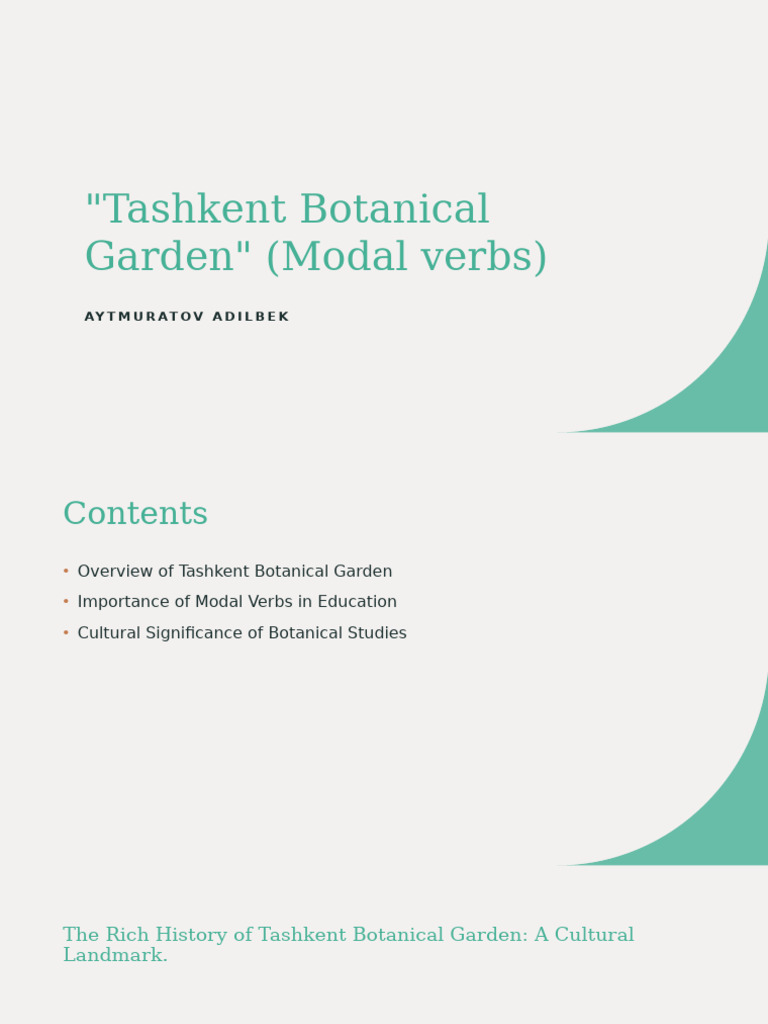 Tashkent Botanical Garden (Modal Verbs) (Копия) | PDF | Botany | Learning