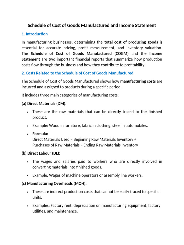 Cost of Goods Manufactured | PDF | Cost Of Goods Sold | Inventory