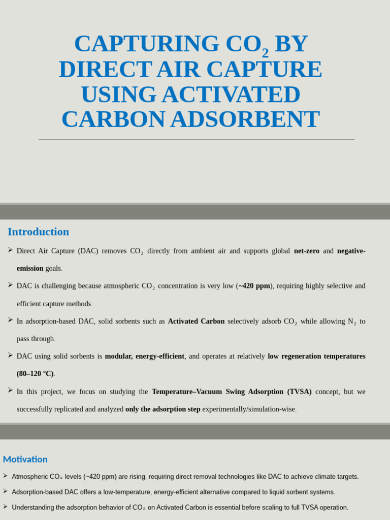 CO₂ Capture via Activated Carbon DAC | PDF | Adsorption | Chemical ...