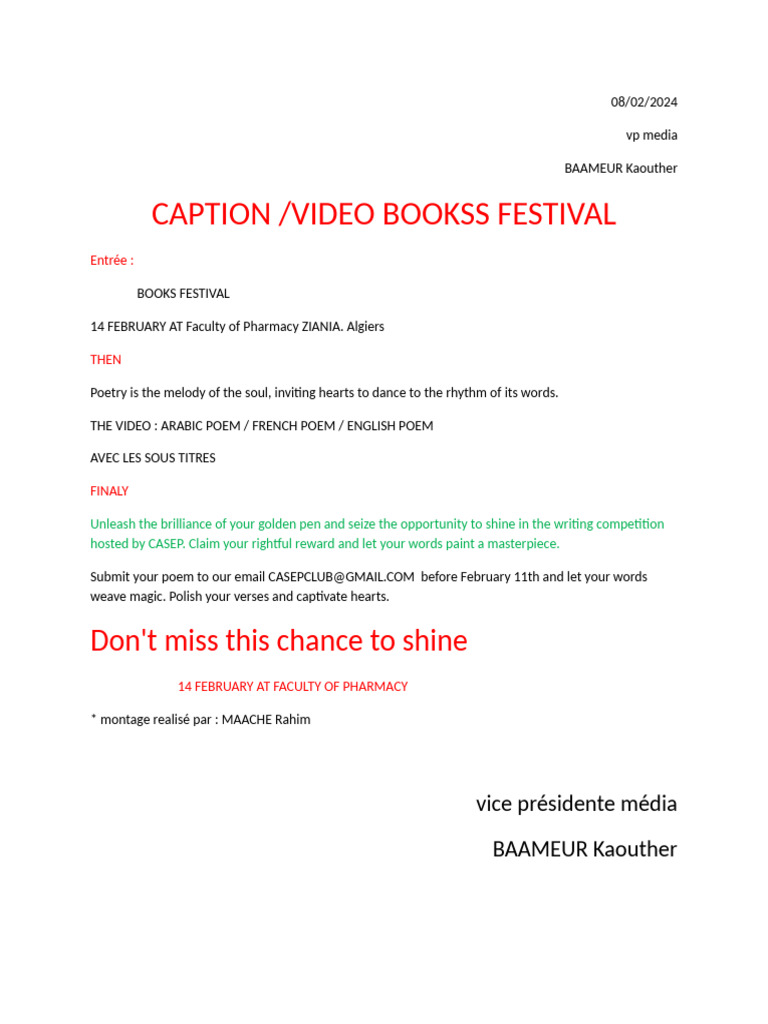 Books Festival Poetry Competition 2024 | PDF